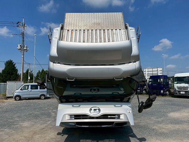 H27 UDトラックス クオン アルミブロック 8×4 4軸低床2デフ 13.9トン積載 後輪エアサス エスコットⅤ 380馬力 5方開 スタンション 10t 25t 大型 平ボディ | 中古 ...